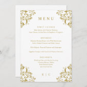 Elegant Gold Vintage Classic Wedding Menu | Zazzle