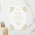 Elegant Gold Vintage Classic Wedding Menu | Zazzle