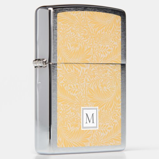 Elegant Gold Vintage Flora Botanical Monogram Zippo Lighter | Zazzle