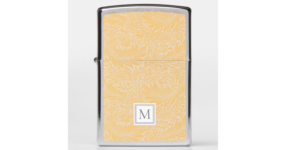 Elegant Gold Vintage Flora Botanical Monogram Zippo Lighter | Zazzle