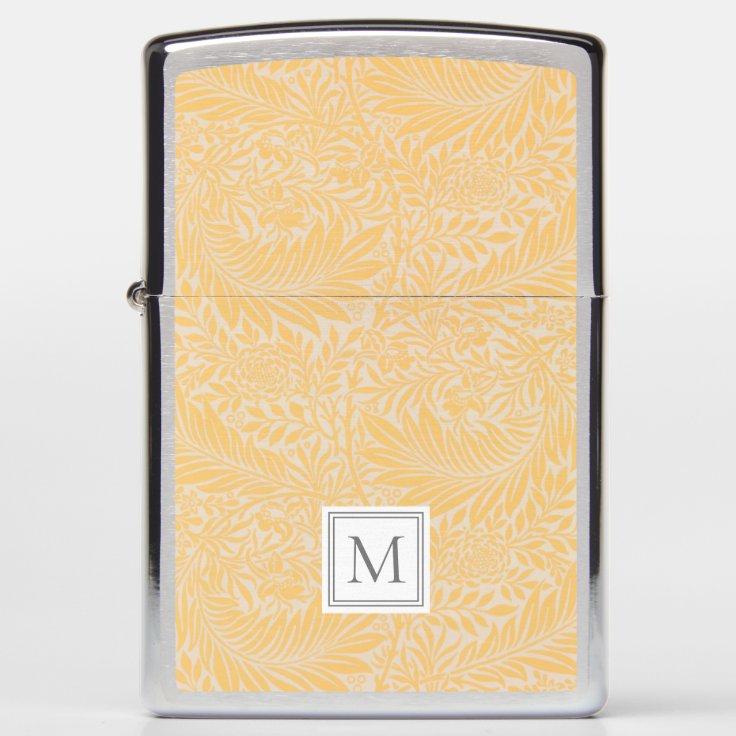 Elegant Gold Vintage Flora Botanical Monogram Zippo Lighter | Zazzle