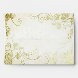 Elegant Gold Vintage Wedding Envelope | Zazzle
