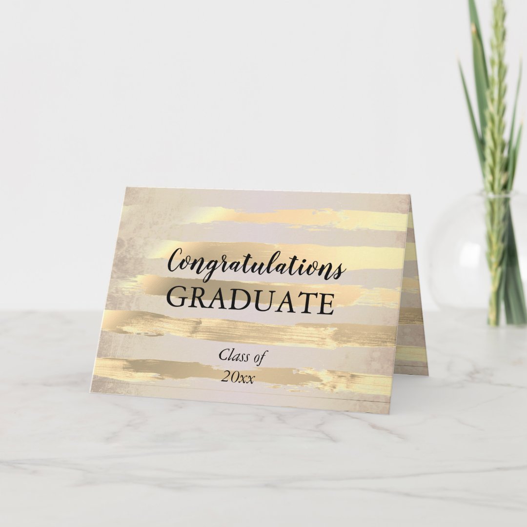 Elegant Gold Watercolor Congratulations Graduate Card | Zazzle