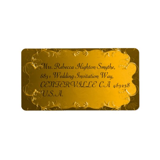 Elegant Gold Wedding Address Labels | Zazzle.com