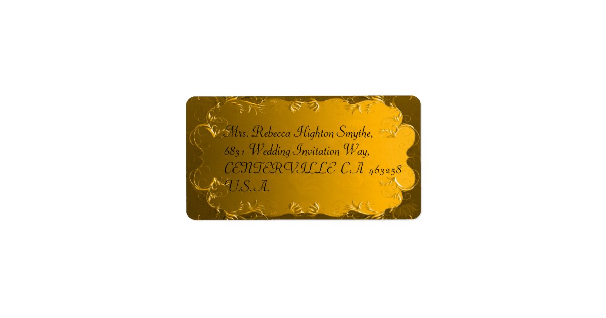 Elegant Gold Wedding Address Labels | Zazzle