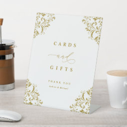 Elegant Gold Wedding Cards & Gifts Sign | Zazzle