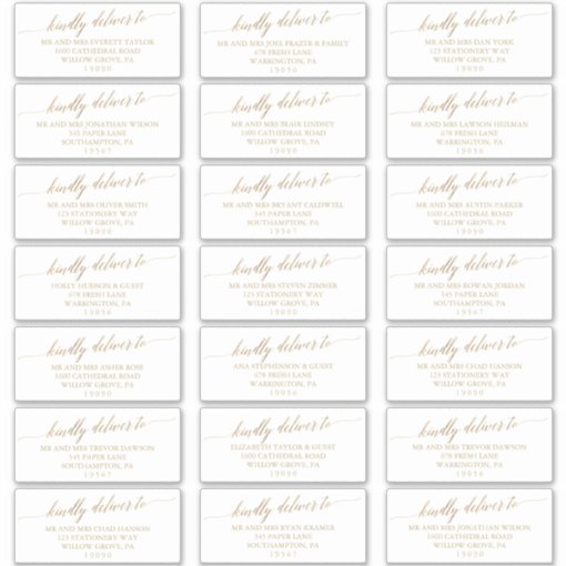 Elegant Gold Wedding Guest Address Labels | Zazzle