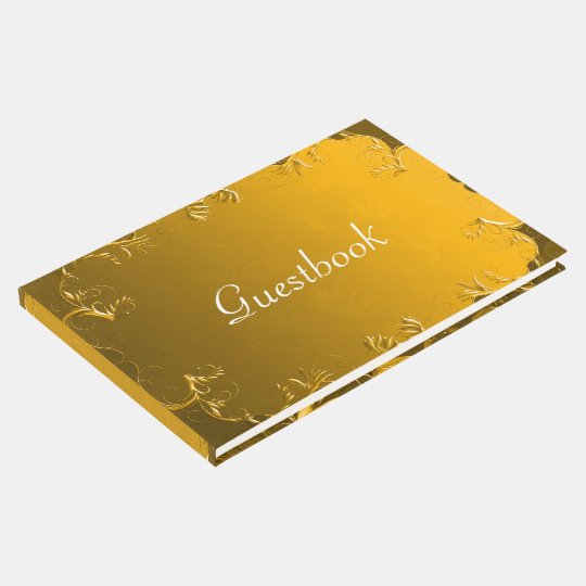 Elegant Gold Wedding Guest Book | Zazzle.com