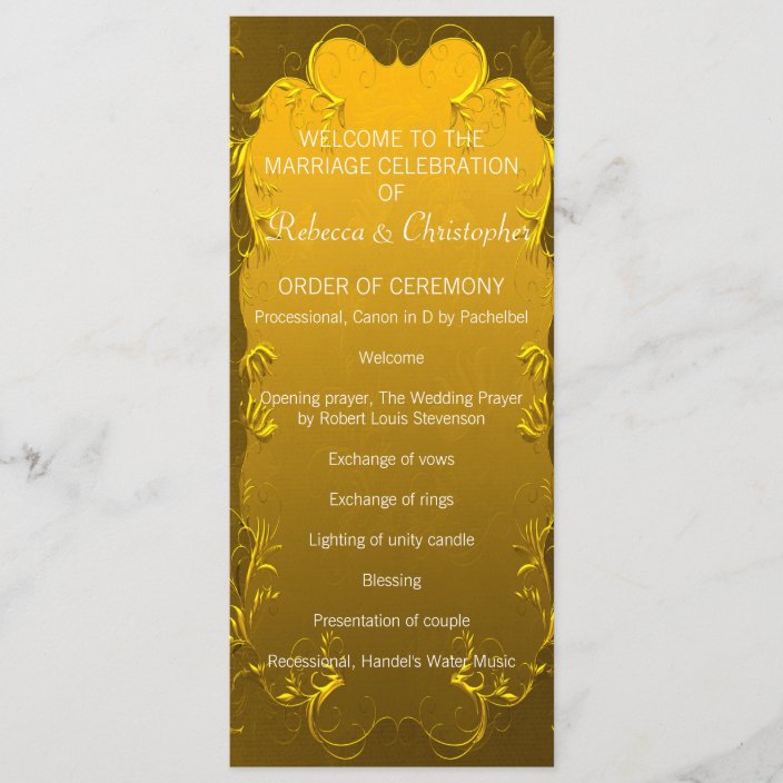 Elegant Gold Wedding Program | Zazzle