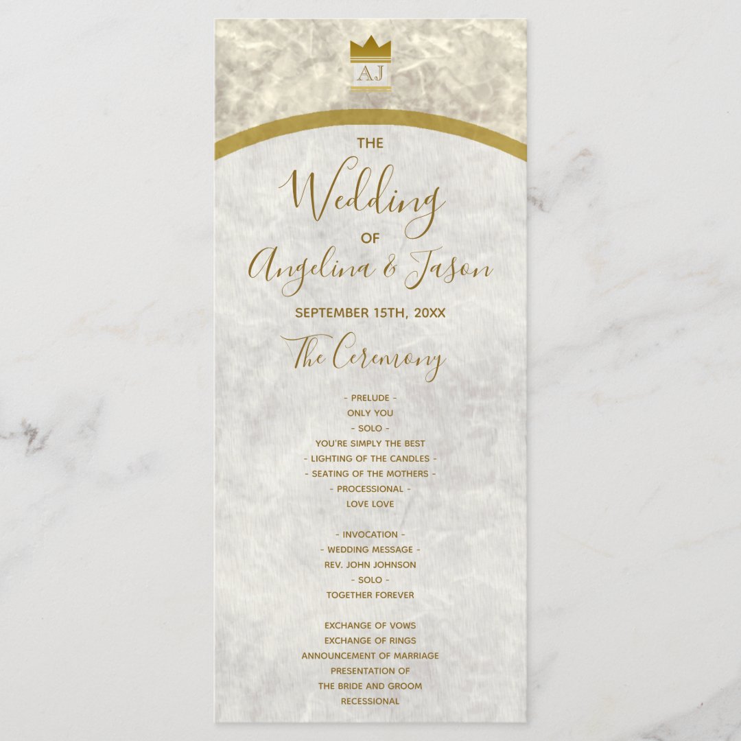 Elegant Gold Wedding Program | Zazzle