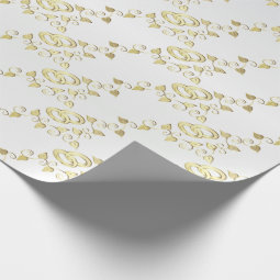 Elegant Gold Wedding Rings On White Satin Wrapping Paper | Zazzle