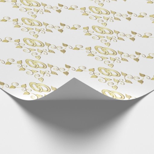 Elegant Gold Wedding Rings Wrapping Paper | Zazzle