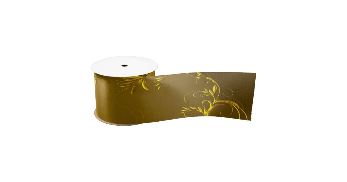 Elegant Gold Wedding Satin Ribbon | Zazzle