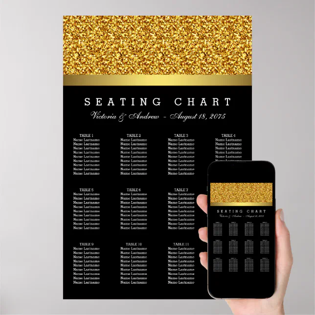 Elegant Gold Wedding Seating Chart | Zazzle