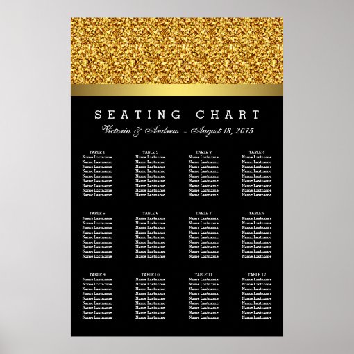 Elegant Gold Wedding Seating Chart | Zazzle
