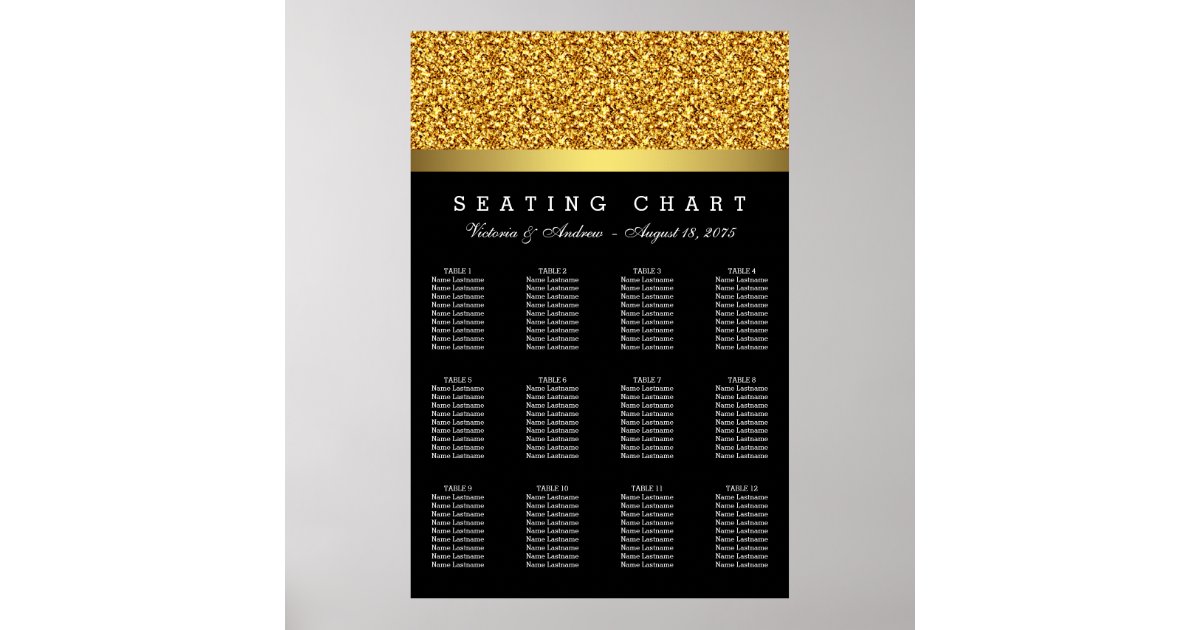 Elegant Gold Wedding Seating Chart | Zazzle