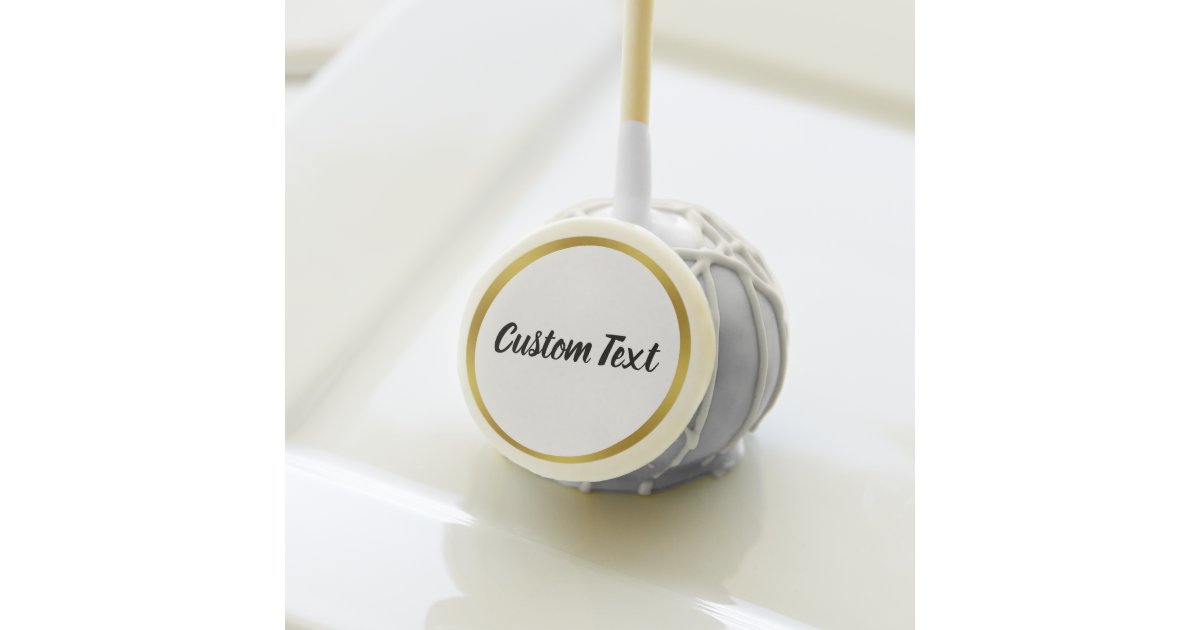 Elegant Gold White and Black Script Text Template Cake Pops | Zazzle