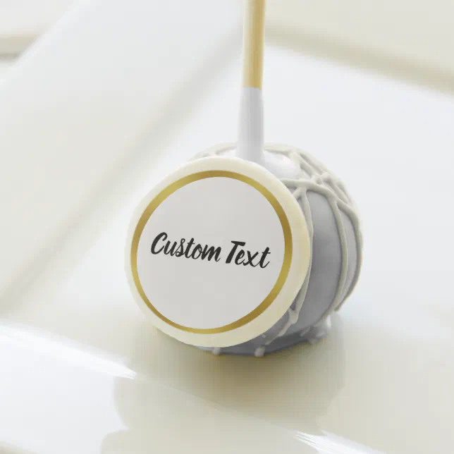 Elegant Gold White and Black Script Text Template Cake Pops | Zazzle