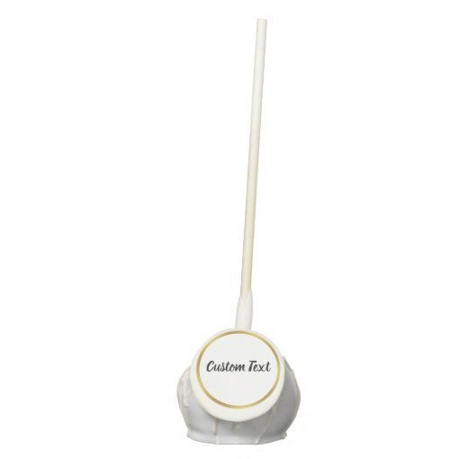 Elegant Gold White and Black Script Text Template Cake Pops | Zazzle