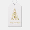 Elegant Gold White Christmas Tree Custom Gift Tags | Zazzle