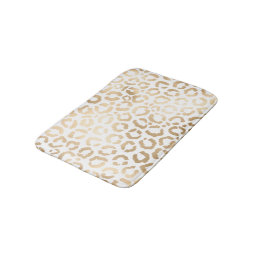 Elegant Gold White Leopard Cheetah Animal Print Bath Mat | Zazzle
