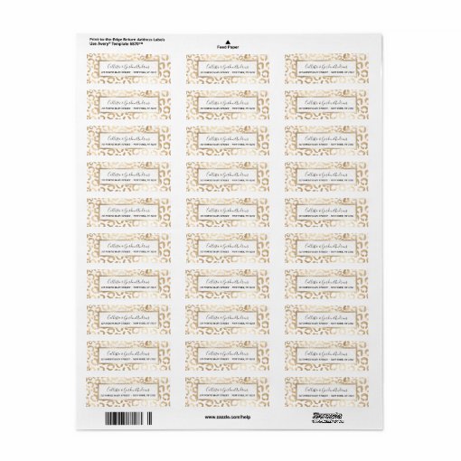 Elegant Gold White Leopard Cheetah Animal Print Label | Zazzle