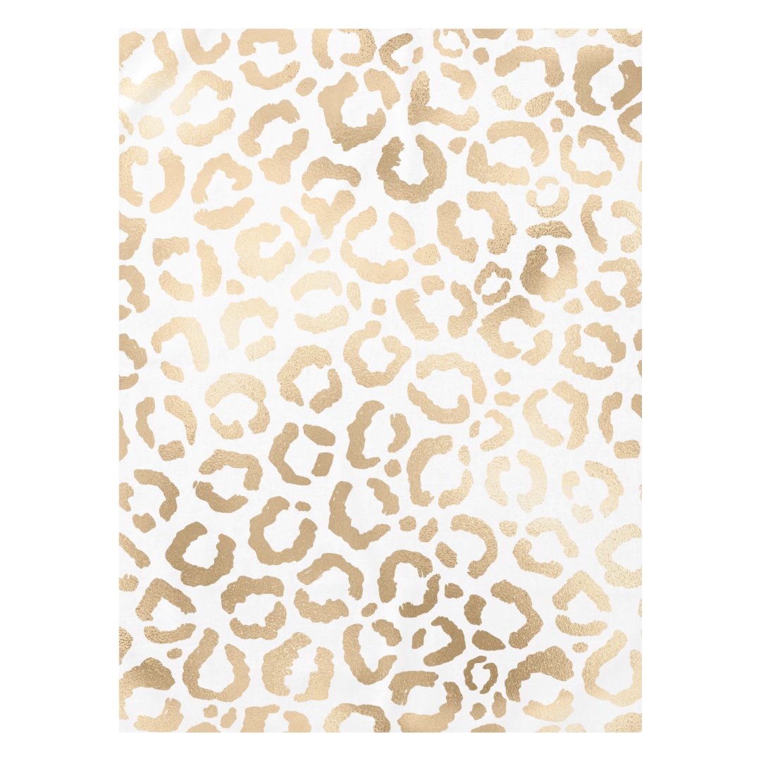 Elegant Gold White Leopard Cheetah Animal Print Tablecloth | Zazzle