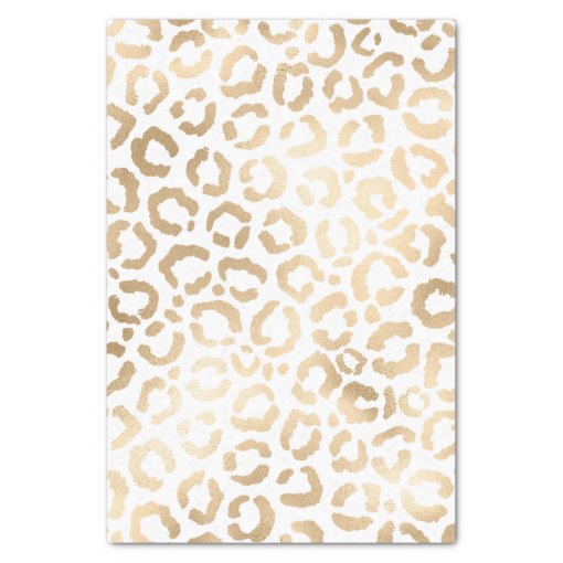 Elegant Gold White Leopard Cheetah Animal Print Tissue Paper | Zazzle