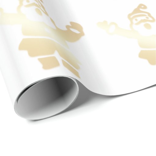 Elegant Gold & White Santa Claus Christmas Pattern Wrapping Paper | Zazzle