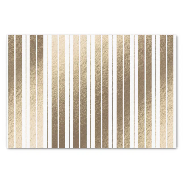 Elegant Gold White Striped Tissue Paper | Zazzle