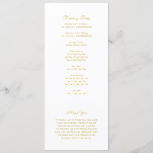 Elegant Gold World Map Wedding Ceremony Program | Zazzle