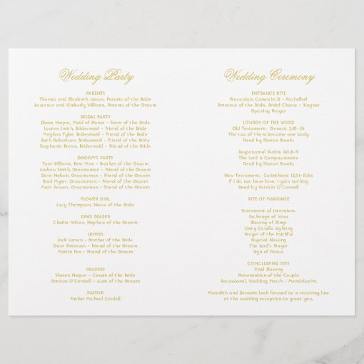 Elegant Gold World Map Wedding Ceremony Programs | Zazzle