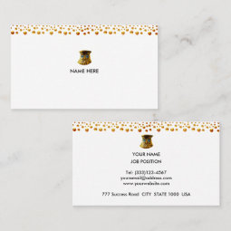 Elegant Golden Confetti on White Business Card | Zazzle