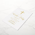 Elegant Golden Cross First Communion gold Foil Invitation | Zazzle