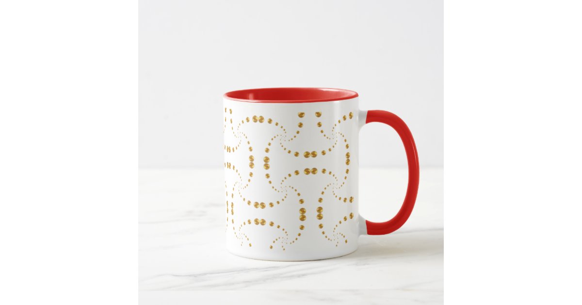 Elegant golden dotted design mug | Zazzle