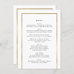 Elegant Golden Frame Menu | Zazzle