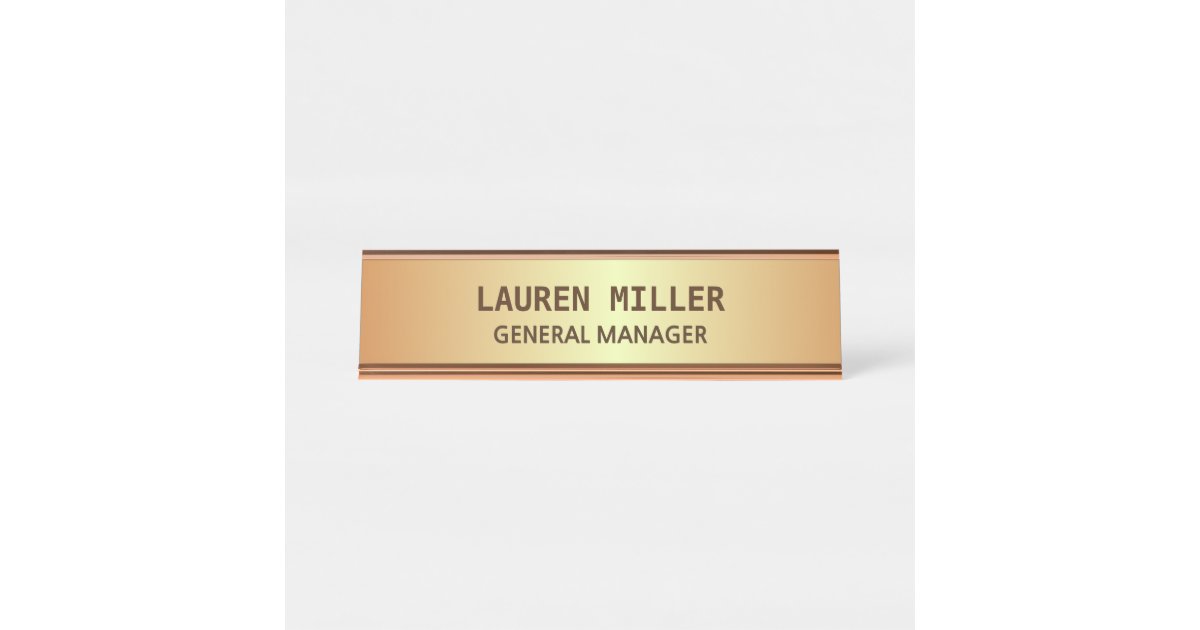 Elegant Golden Name Plate | Zazzle