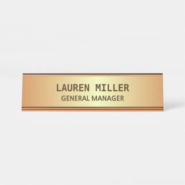 Elegant Golden Name Plate | Zazzle