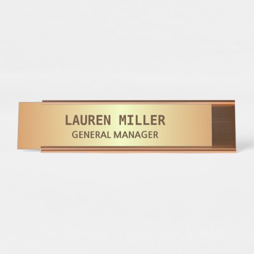 Elegant Golden Name Plate | Zazzle