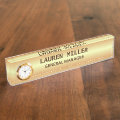 Elegant Golden Name Plate & Clock | Zazzle