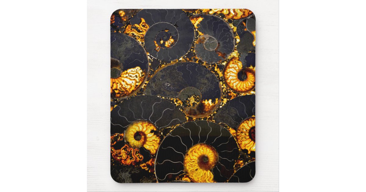 Elegant golden nautilus design mouse pad | Zazzle
