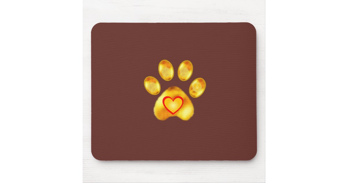 Elegant Golden Paw Mouse Pad | Zazzle