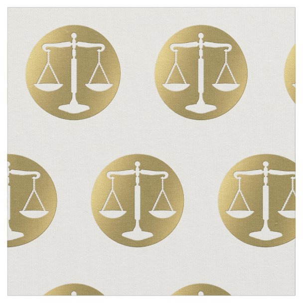 Elegant Gold Black Scales of Justice | Lawyer Fabric | Zazzle