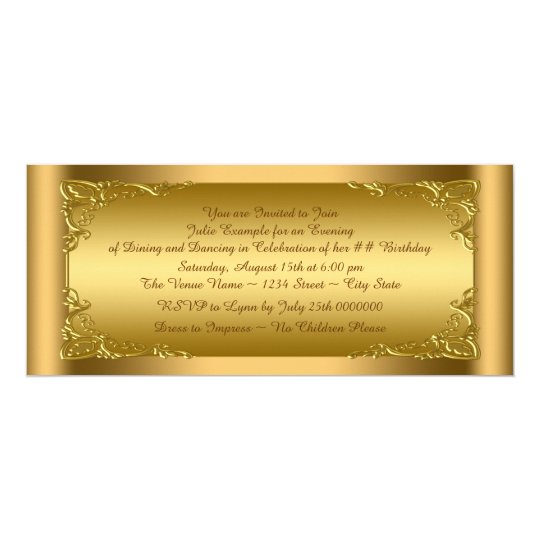 Elegant Golden Ticket Party Invitation | Zazzle.com