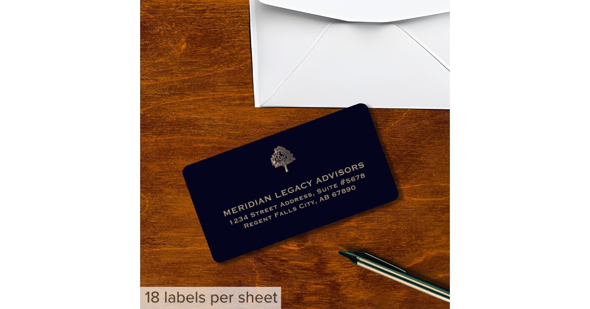 Elegant Golden Tree Logo Address Labels | Zazzle