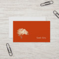 Elegant Golden Tree Simple Orange Business Card | Zazzle