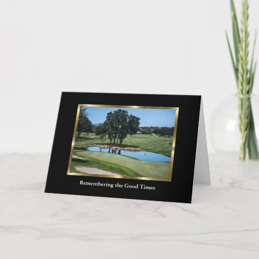 Elegant Golf Course Sympathy Card for a Golfer | Zazzle