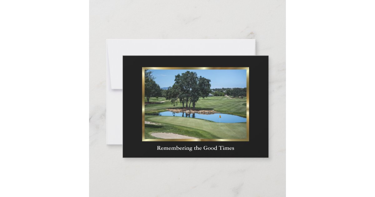 Elegant Golf Course Sympathy Card for a Golfer | Zazzle