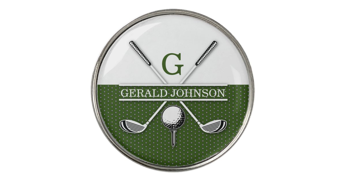 Elegant Golf Monogram Design Golf Ball Marker | Zazzle