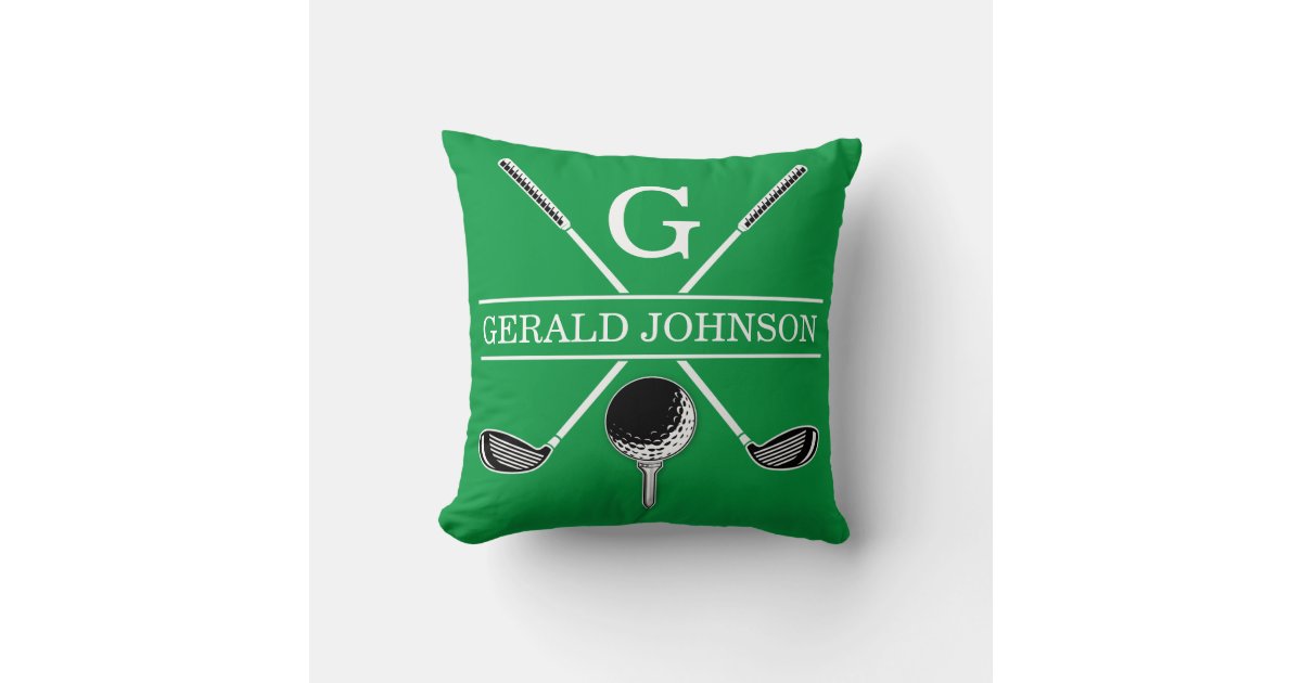 Elegant Golf Monogram Design Throw Pillow | Zazzle